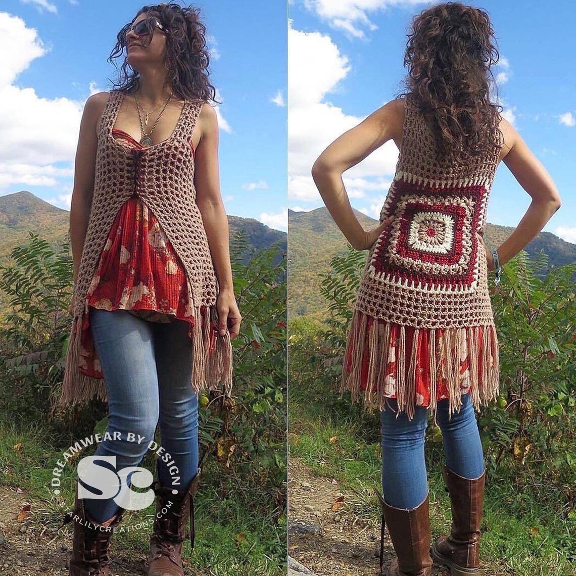 Crochet Pattern: Funky Fringe Vest, PDF Download - Etsy