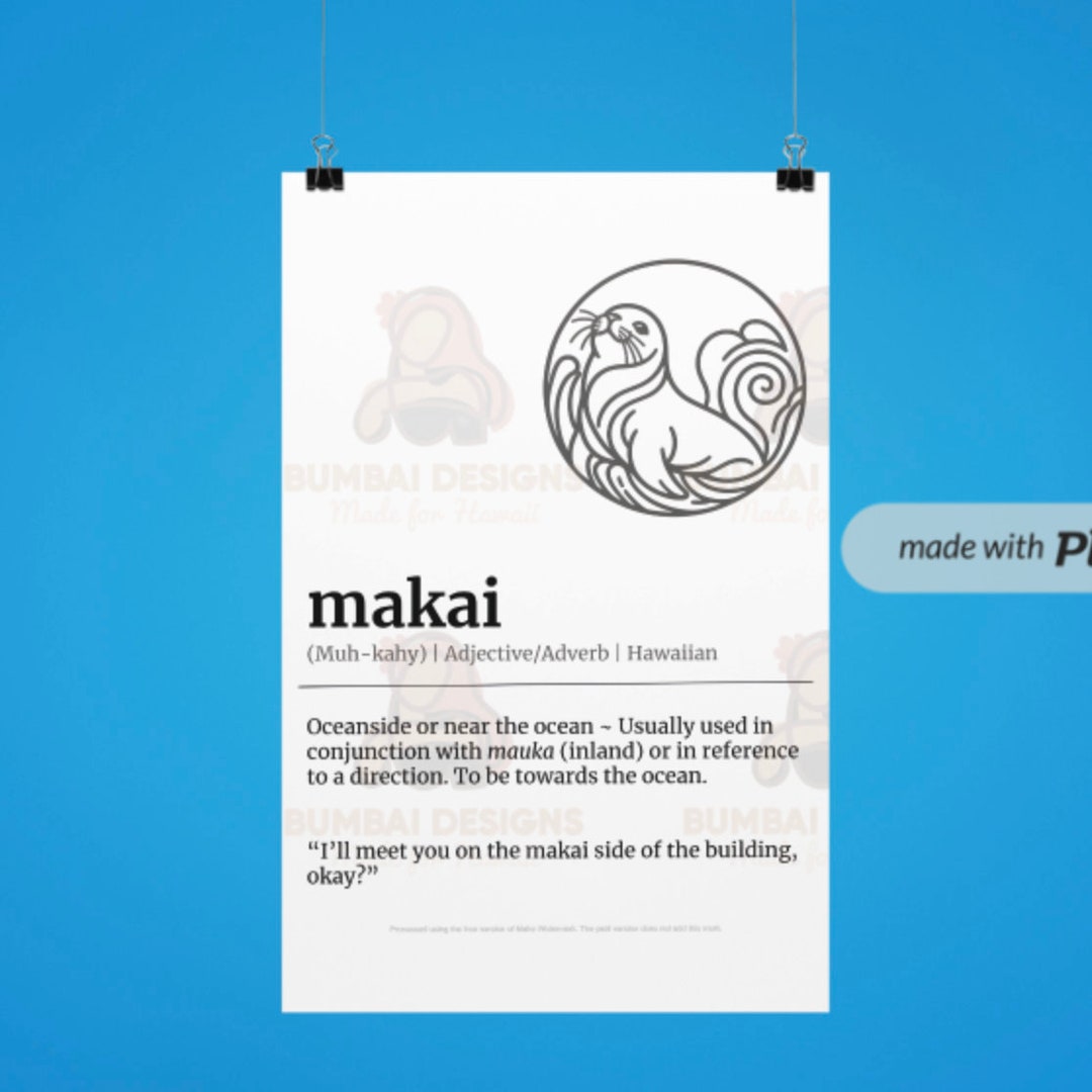 Makai - Hawaiian Poster DIGITAL - Etsy