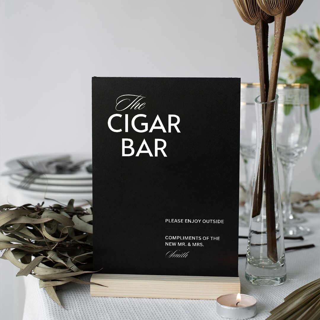 Cigar Bar Sign Template, Wedding Cigar Sign, Modern Minimalist Cigar ...