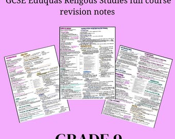 GCSE Religious Studies Notes: Christianity (grade 9 Achieved!) - Etsy