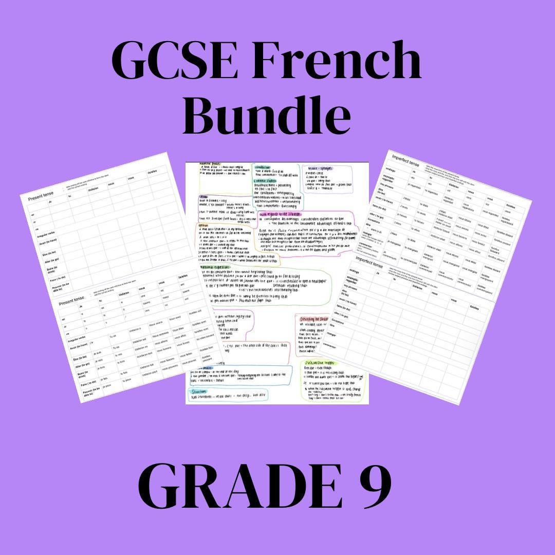 GCSE French Revision Bundle - Etsy