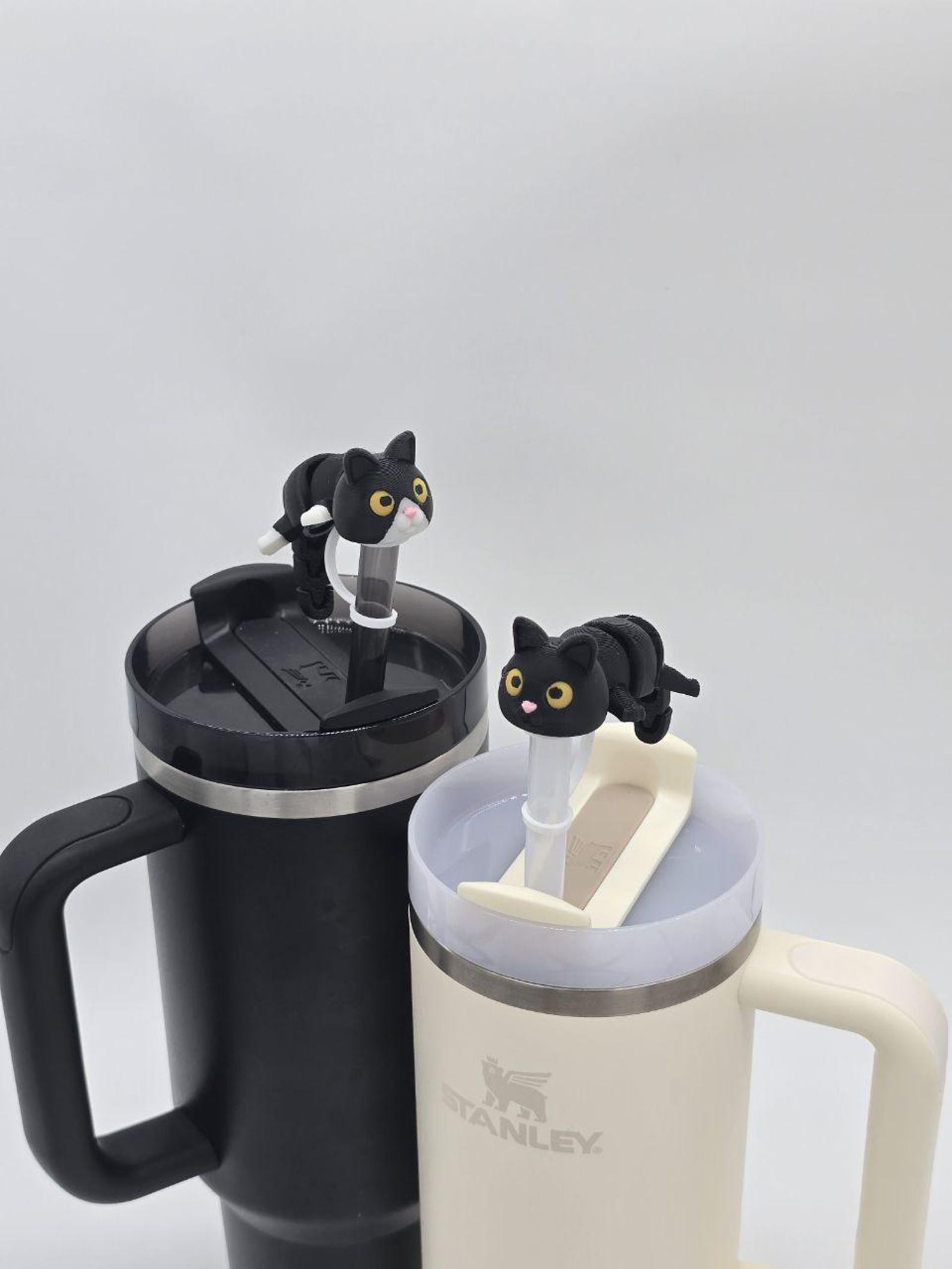Articulated Cat Straw Topper - 8mm or 10mm Straw - Fits Stanley and ...