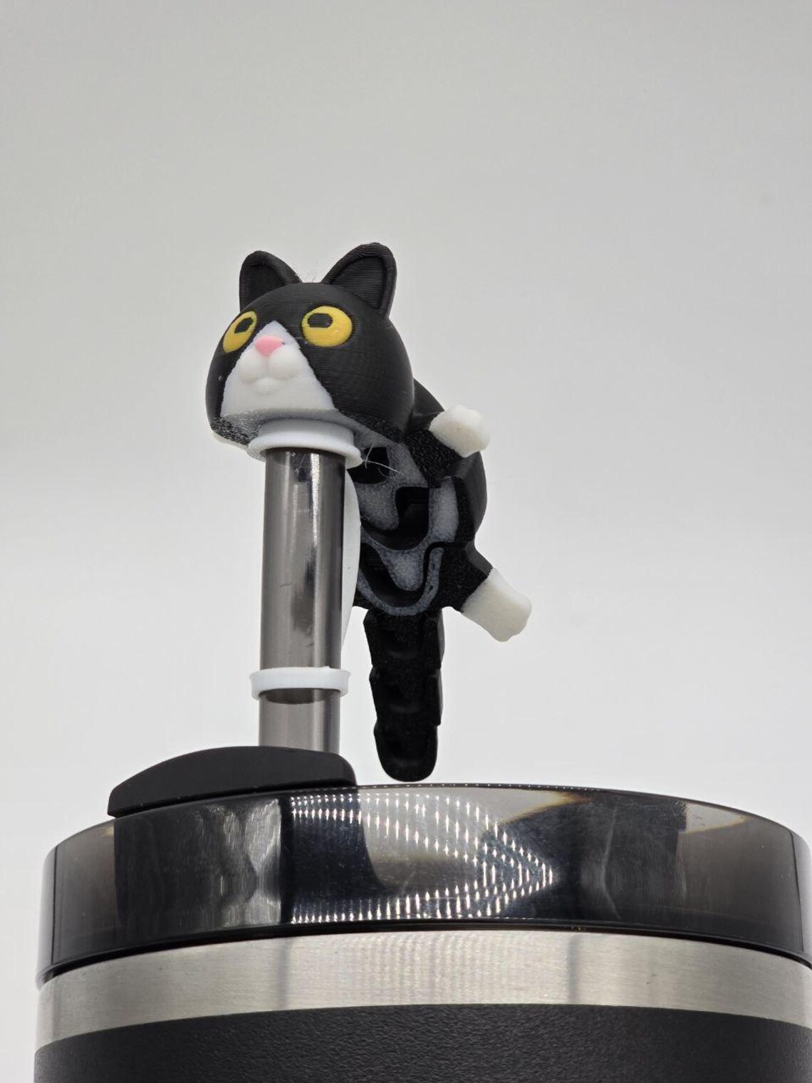 Articulated Cat Straw Topper - 8mm or 10mm Straw - Fits Stanley and ...