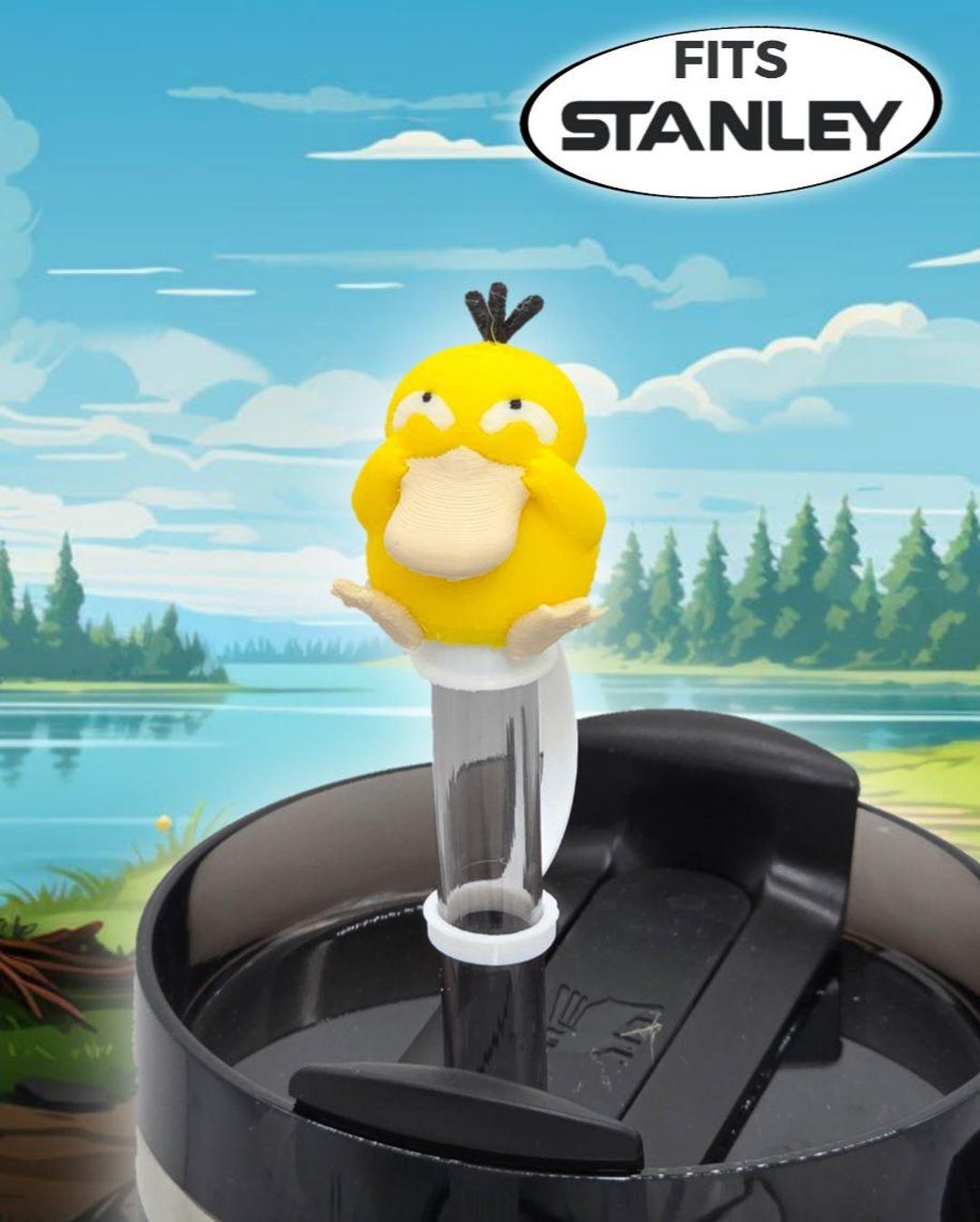 Psyduck - 10mm Straw Topper - Tumbler Accessory - Stanley - Etsy