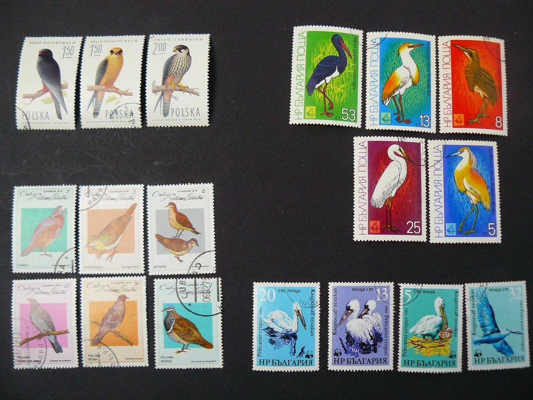4 Vintage Stamp Sets. Birds - Etsy