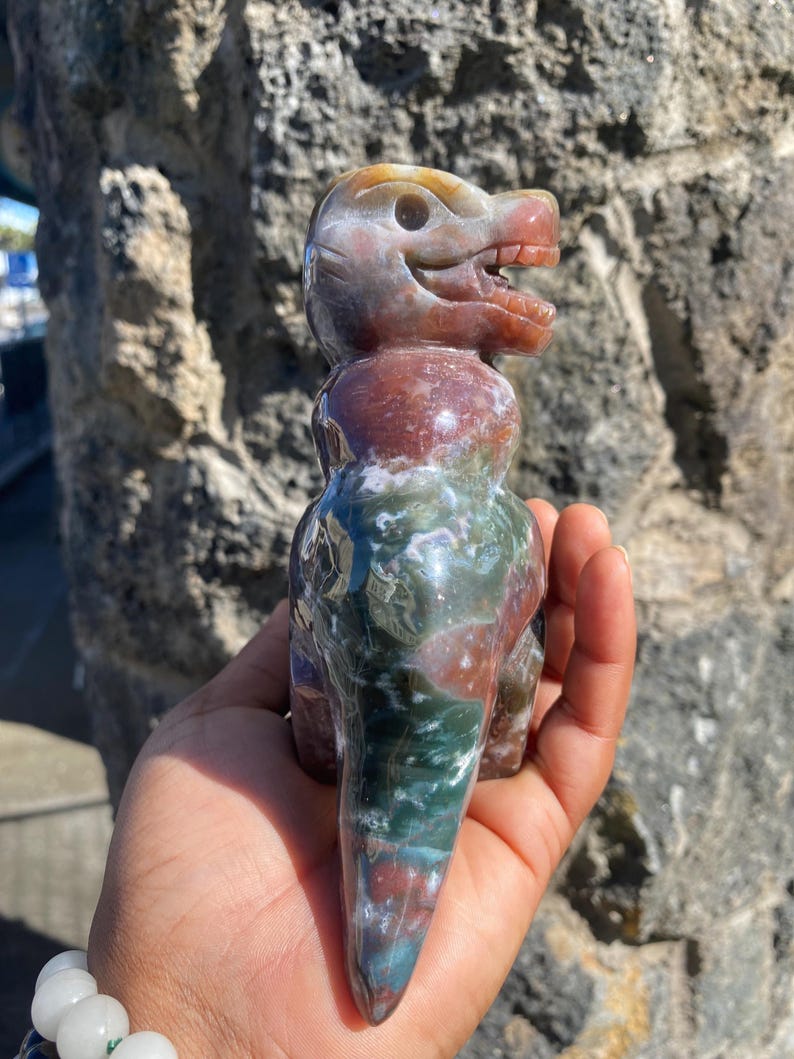 Ocean Jasper Tyrannosaurus Rex T-rex Dinosaur Crystal Carving - Etsy