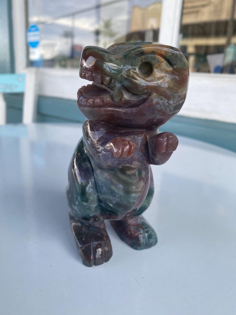 Ocean Jasper Tyrannosaurus Rex T-rex Dinosaur Crystal Carving - Etsy