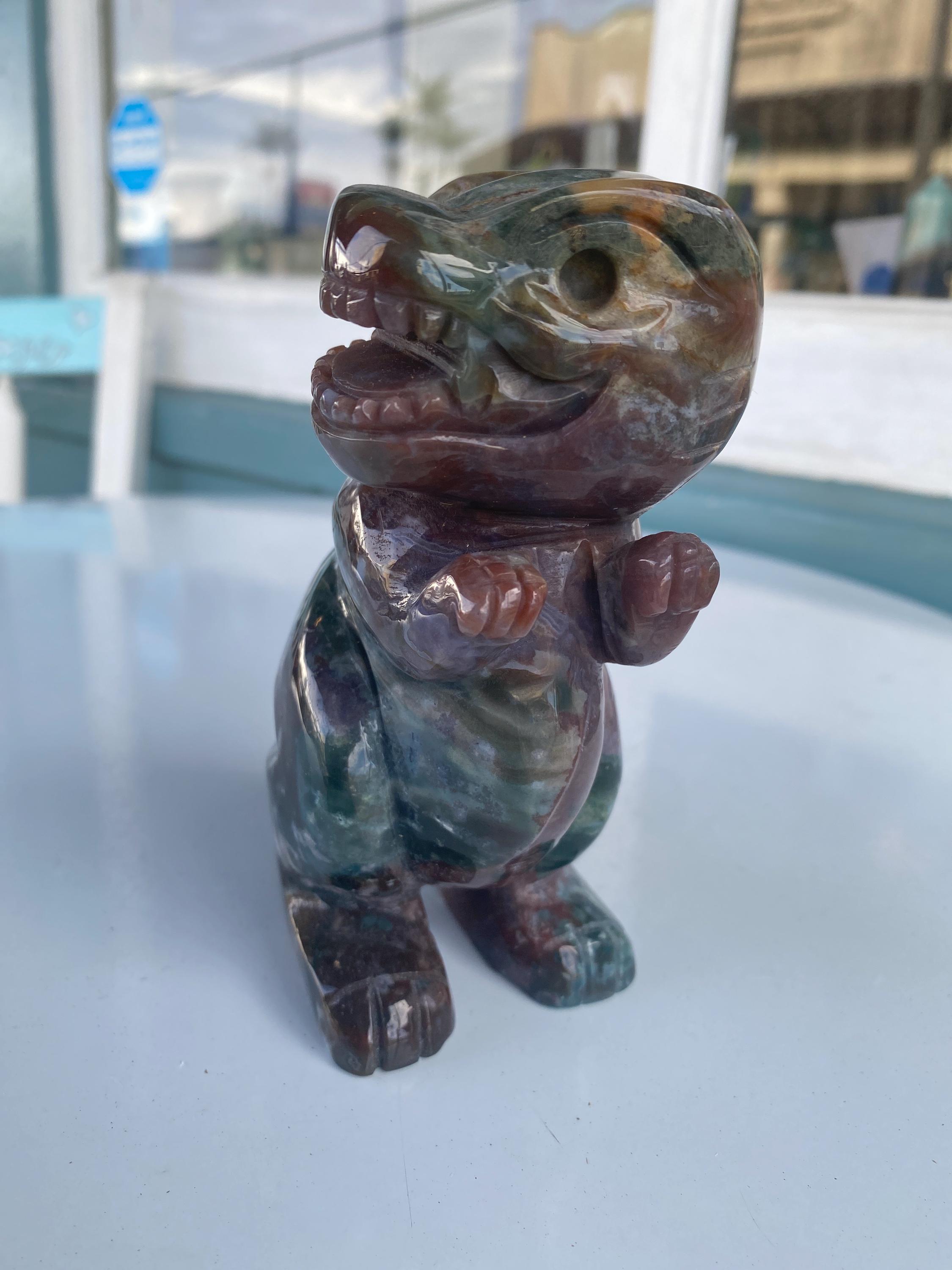 Ocean Jasper Tyrannosaurus Rex T-rex Dinosaur Crystal Carving - Etsy