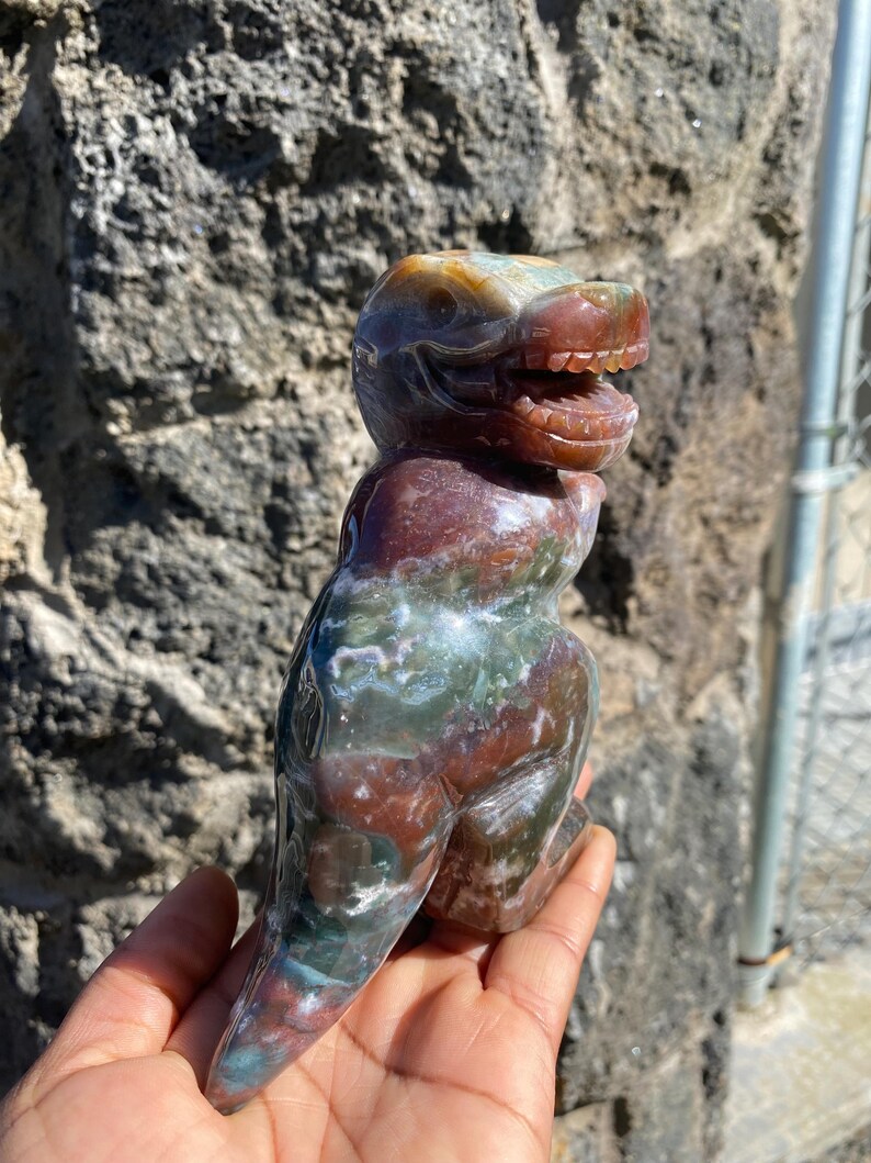 Ocean Jasper Tyrannosaurus Rex T-rex Dinosaur Crystal Carving - Etsy