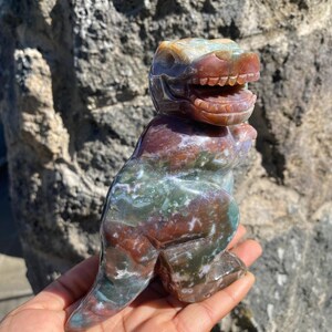 Ocean Jasper Tyrannosaurus Rex T-rex Dinosaur Crystal Carving - Etsy
