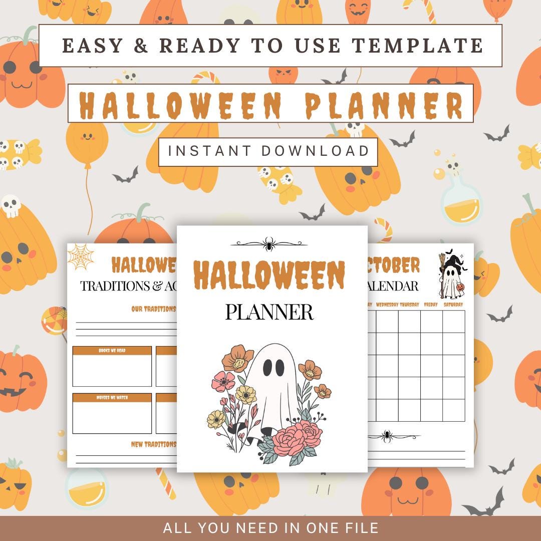 Halloween Planner Printable, Halloween Party Planning Binder, Holiday ...