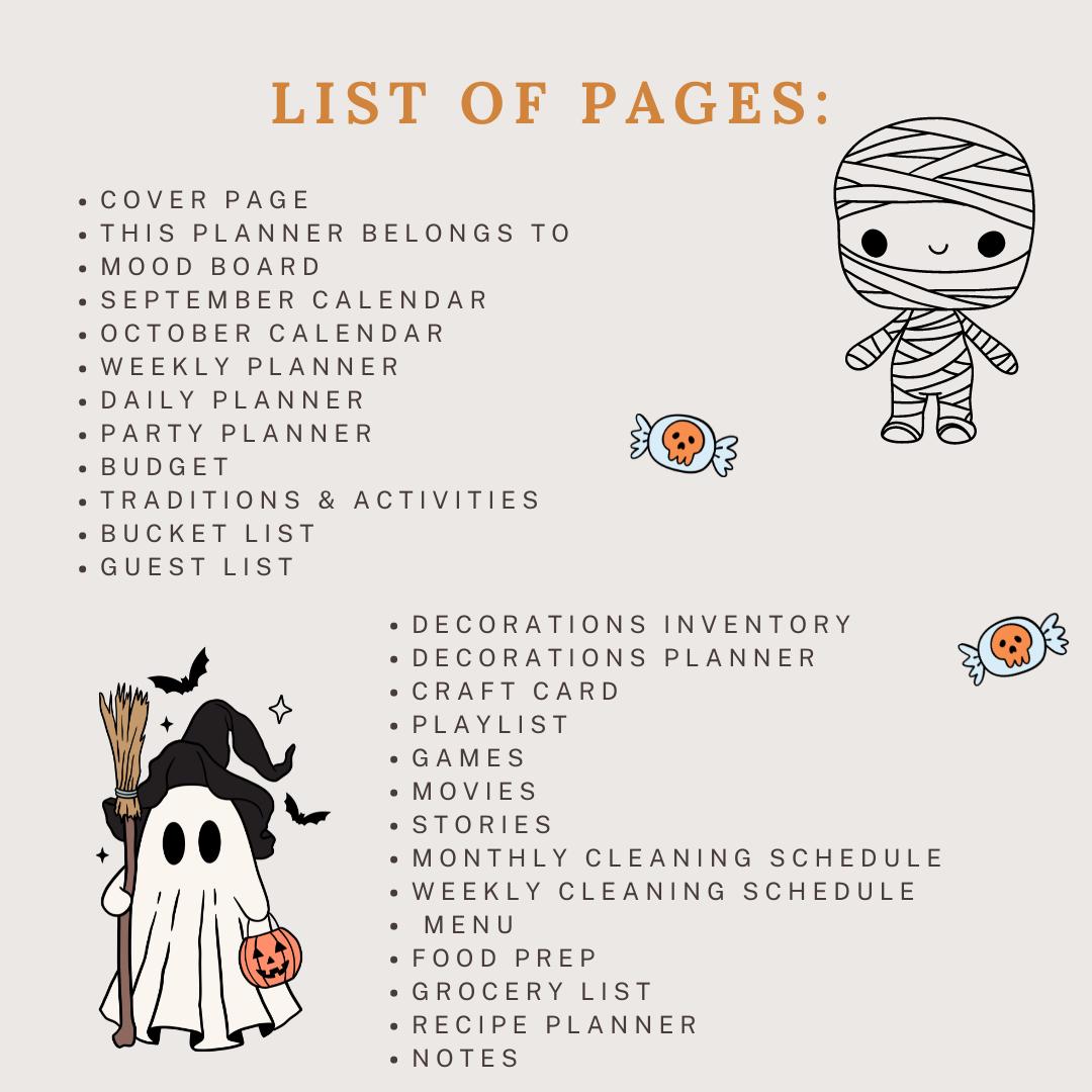 Halloween Planner Printable, Halloween Party Planning Binder, Holiday ...