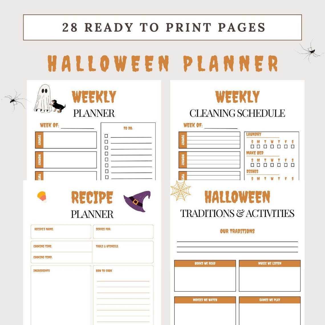 Halloween Planner Printable, Halloween Party Planning Binder, Holiday ...