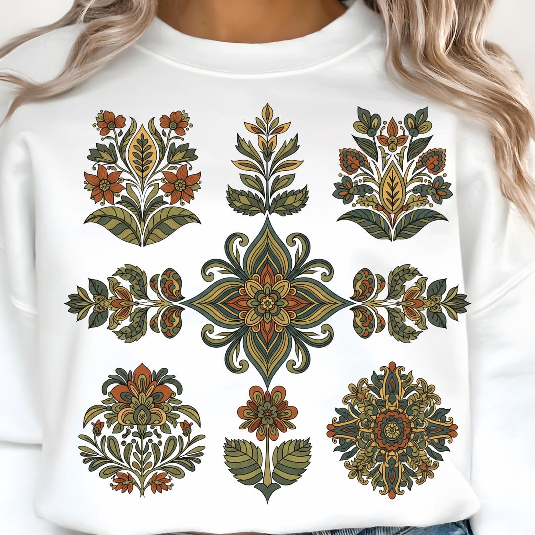 Indigenous Floral PNG, Indigenous SVG, Tribal Floral Png, Boho Flowers ...