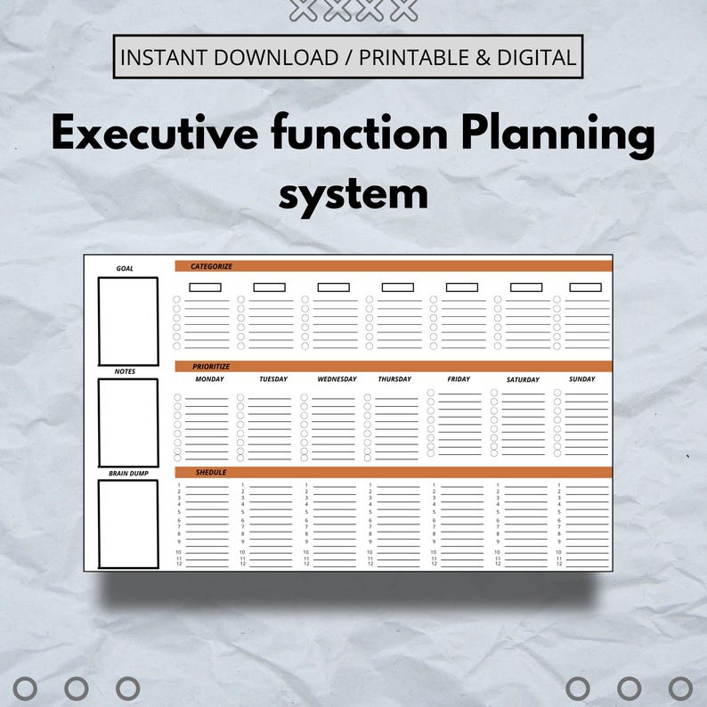 1-2-3 Funnel Down Planning System | ADHD Digital Planner | Weekly Goal ...