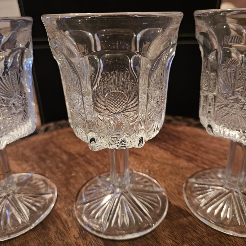 Panelled Thistle Wine Glasses Replacement/vintage - Etsy