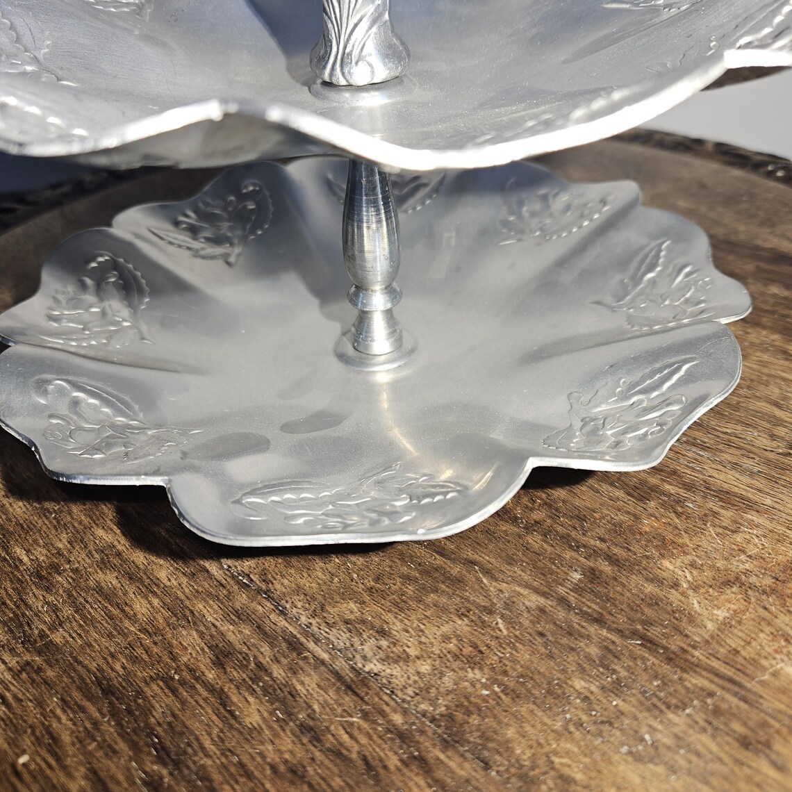 Vintage Forged Aluminum Two Tiered Tray, Roses Vintage - Etsy