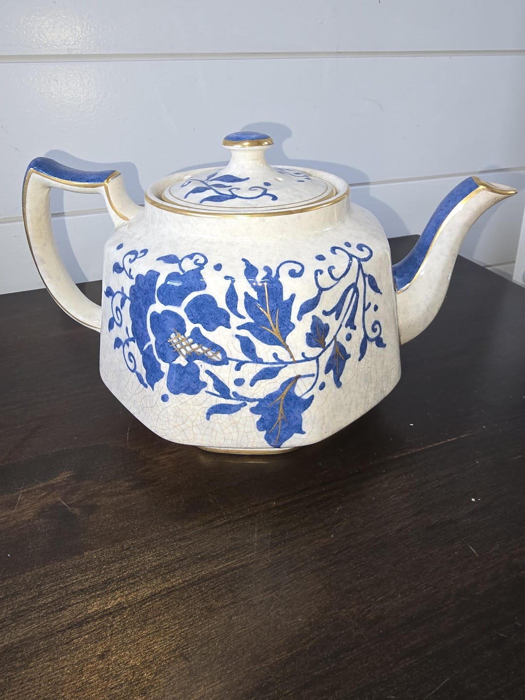 Vintage Charlotte Rhead Bursleyware Teapot Gold Trim England Early ...