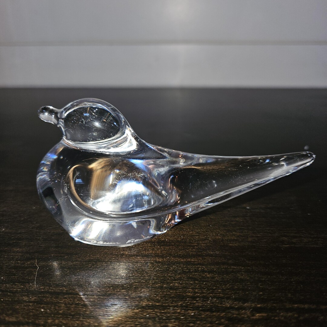 Daum France Crystal Bird, Signed Vintage - Etsy