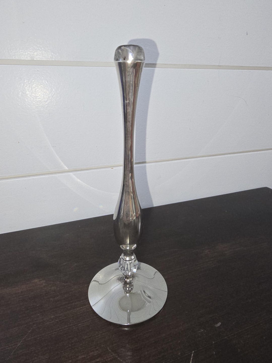 Vintage Fluted Silver Plated Bud Vase With Glass Gem - Etsy
