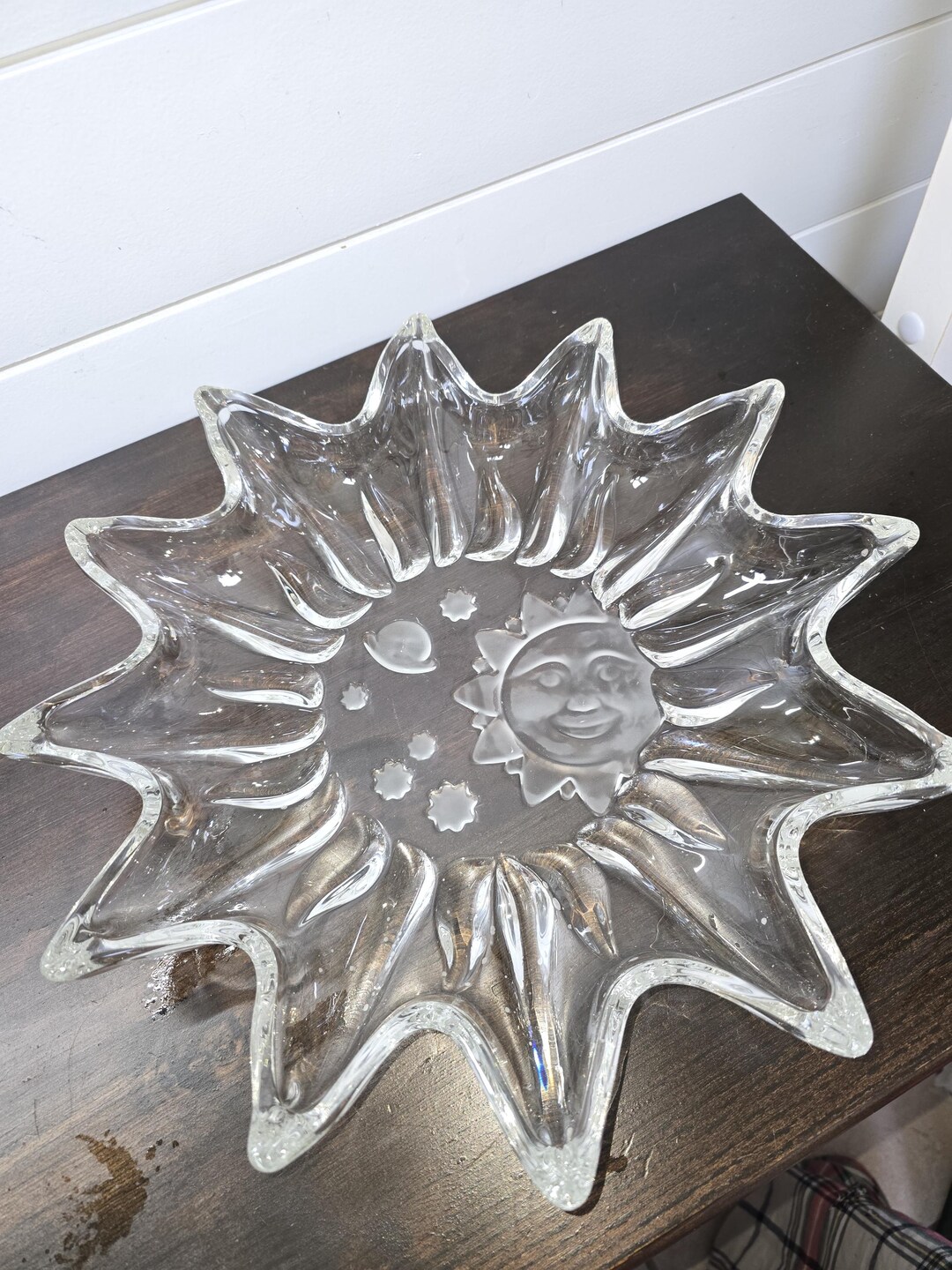 Celestial Sun Moon Stars Crystal Plate, Vintage Studio Nova Platter - Etsy
