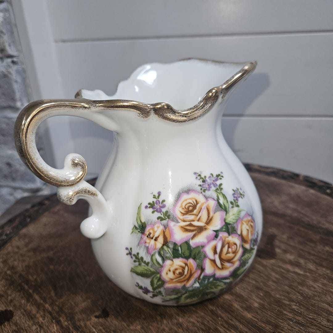 Vintage Tilso Hand Painted Decorative Pitcher/vase Japan - Etsy