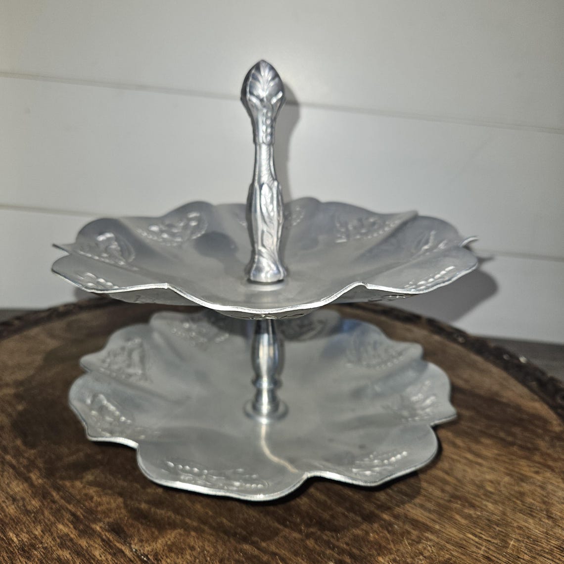 Vintage Forged Aluminum Two Tiered Tray, Roses Vintage - Etsy