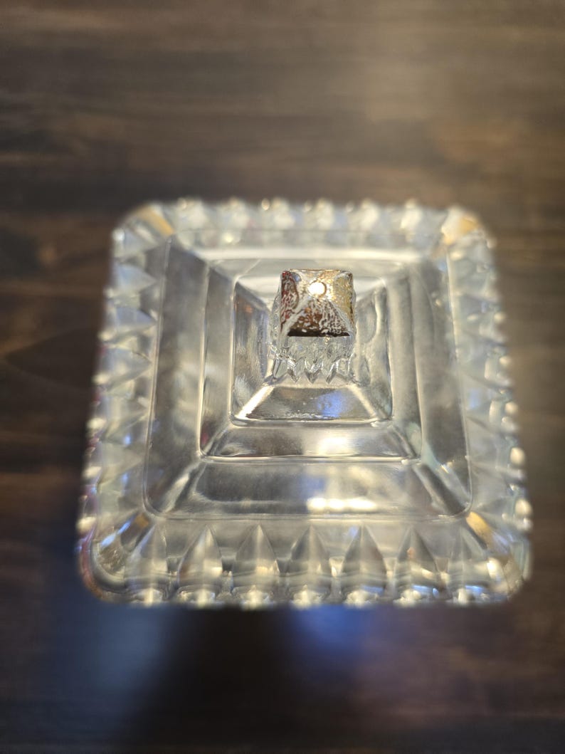 Vintage Jeanette Glass Wedding Cake Box, Covered Glass Dishes Amberina ...