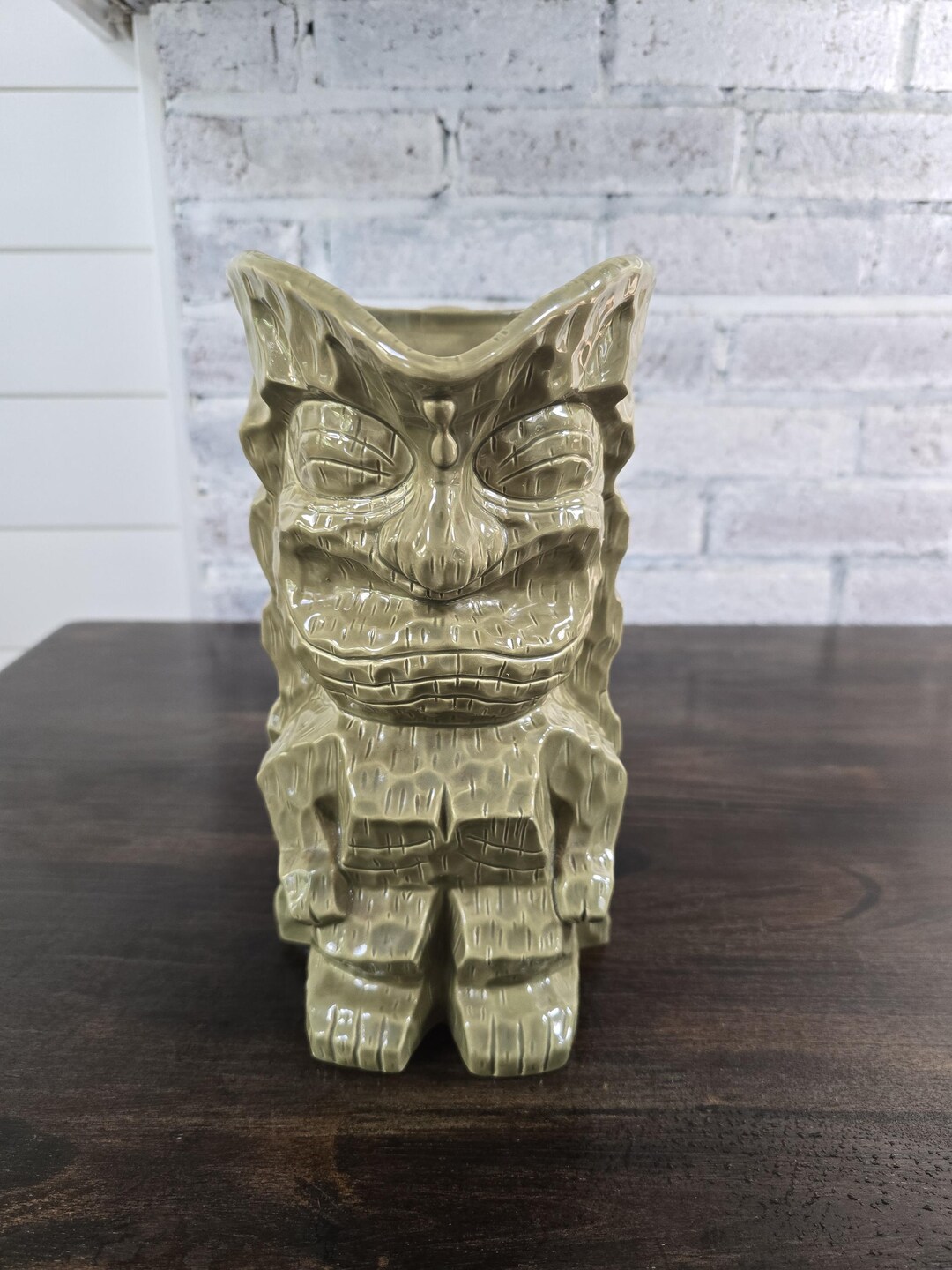 Clay Art Tiki Pitcher Hand Painted 2002 - Etsy