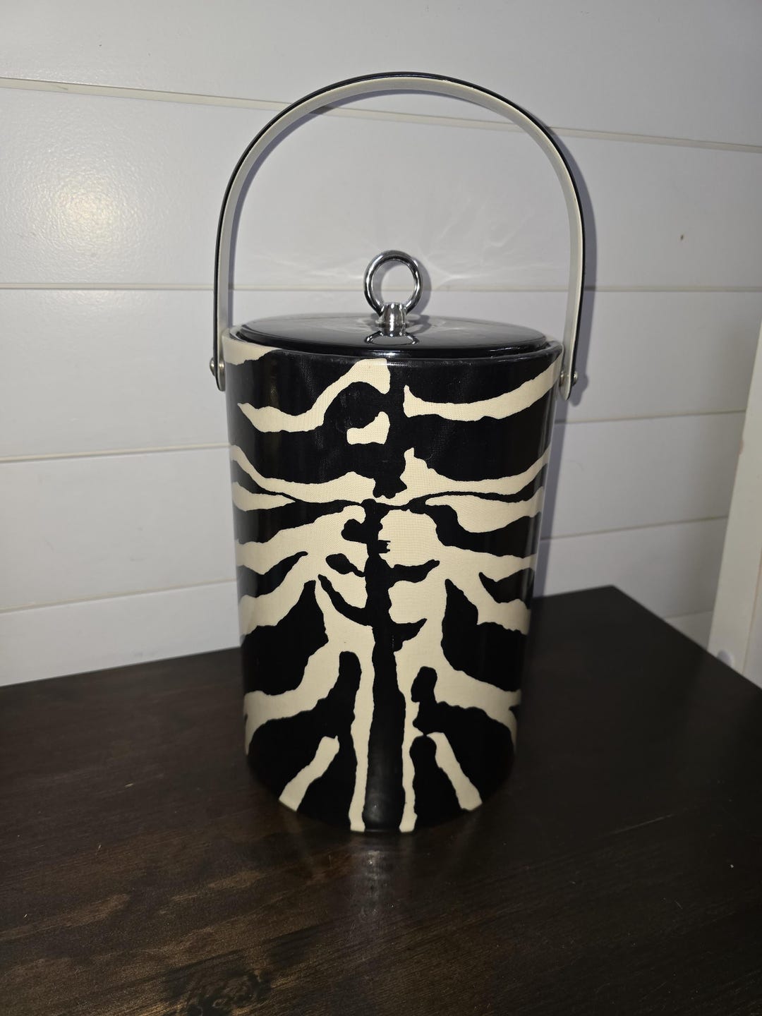 Vintage Tall Zebra Print Ice Bucket - Etsy