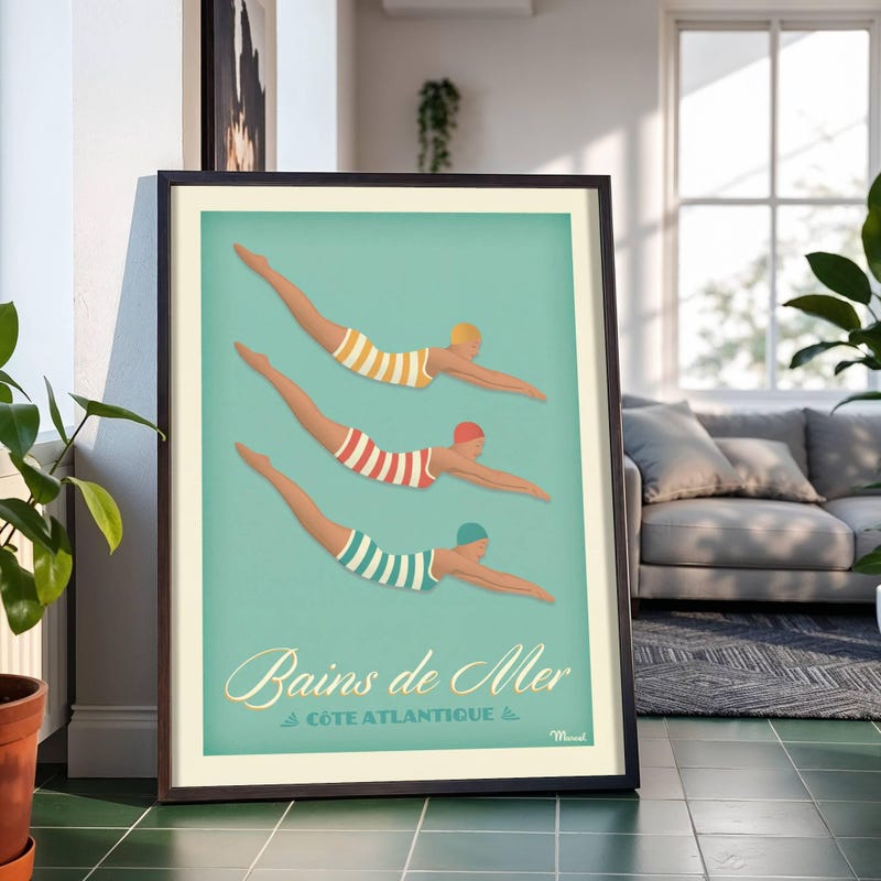Vintage French Swimmer - Etsy