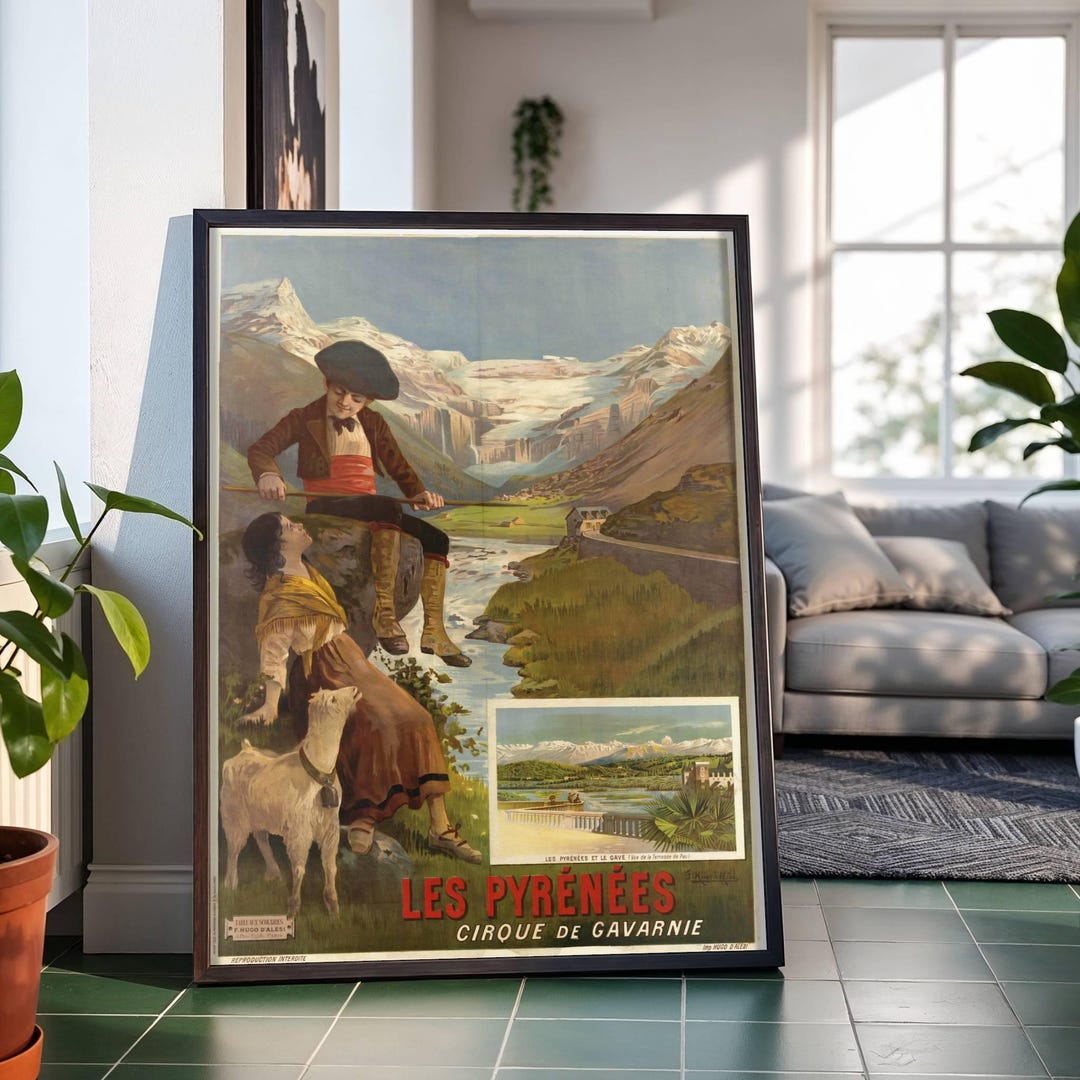 Pyrenees Mountain Valley Travel Poster : Cirque De Vintage - Etsy