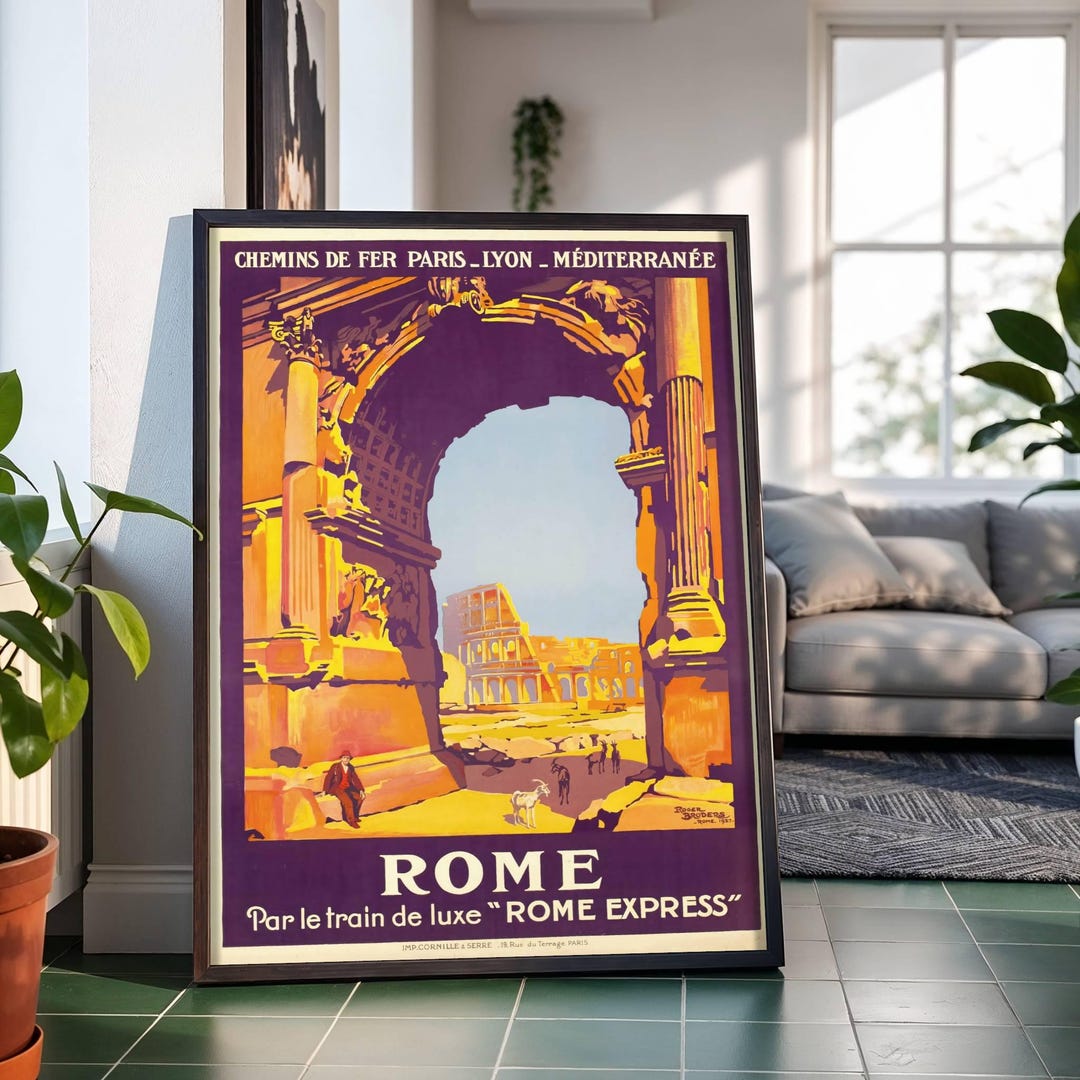 Rome Express Ancient Roman Ruins City Landmark Travel Poster : Vintage ...