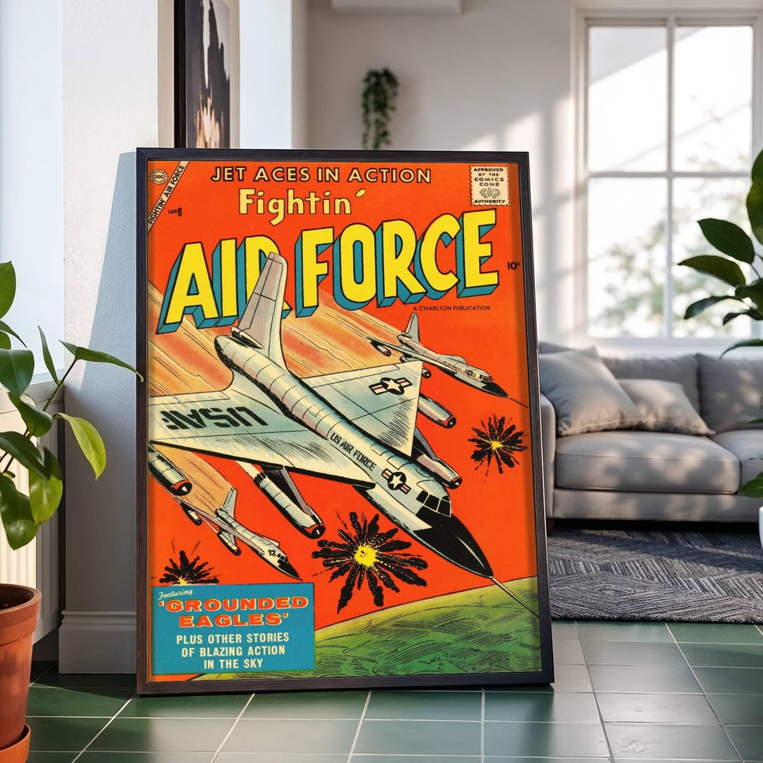 Retro Military Jet Planes Comic Cover Advertisement Poster : Vintage ...