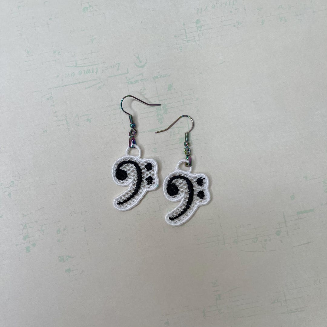 Music Symbol Earrings Treble Bass Clef Alto Tenor Lovers of Melody ...