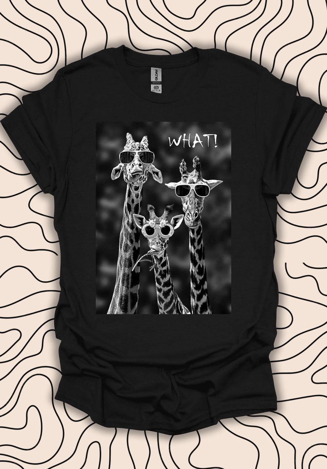 What?! Giraffes T-shirt – Funny Animal Print Tee – Quirky Giraffe Gift ...