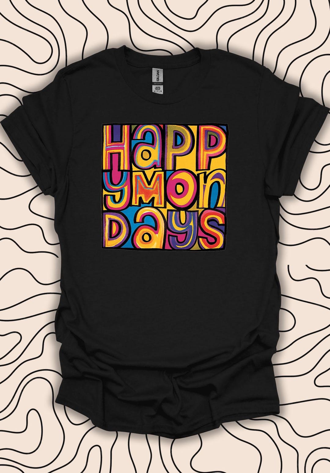 Happy Mondays Retro Block T-shirt – 80s Indie Style Tee – Colorful ...