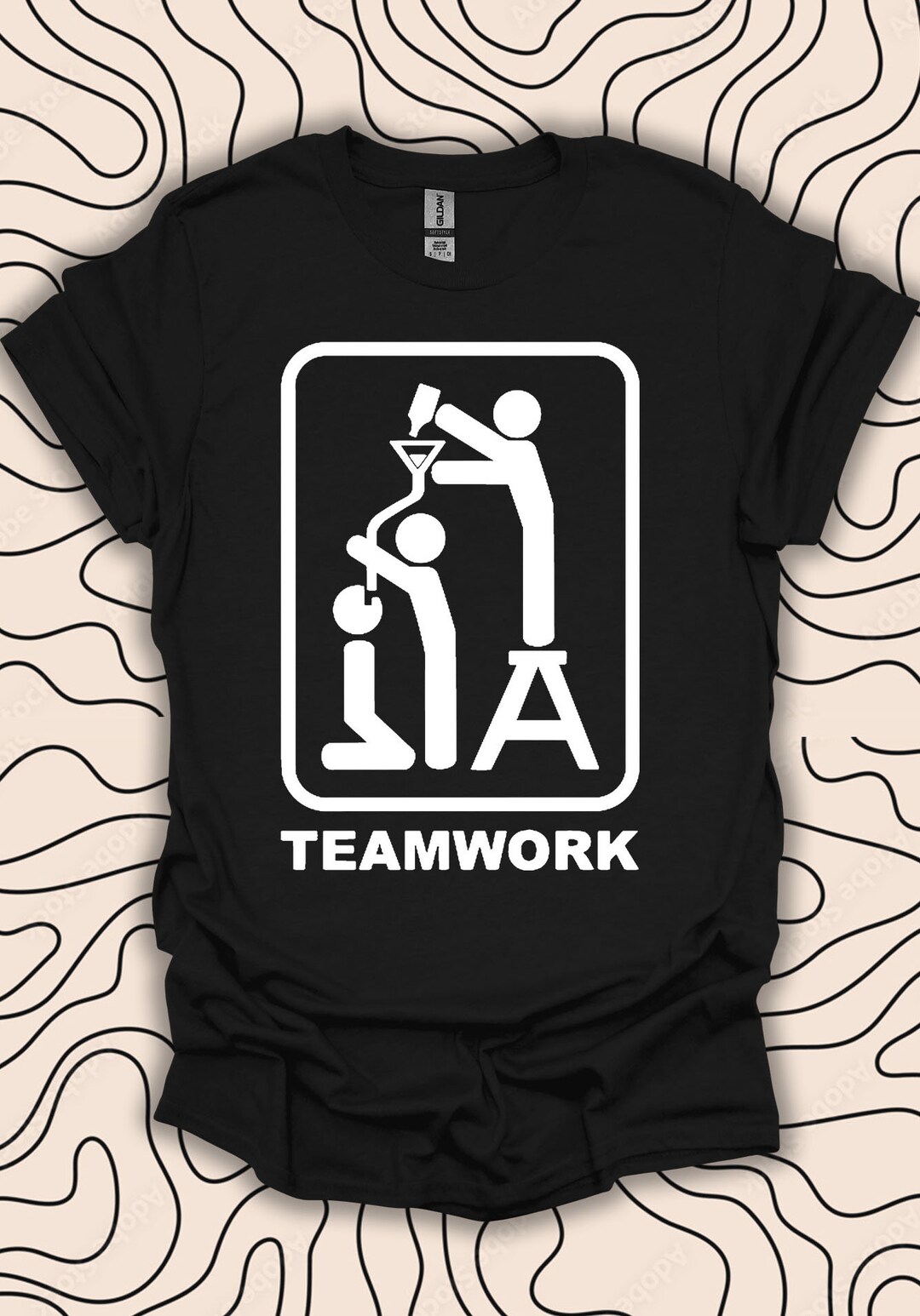 Teamwork T-shirt – Funny Drinking Graphic Tee – Quirky Casual Wear Gift ...