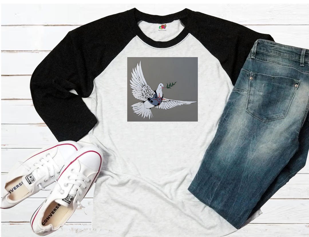 Banksy Dove of Peace T-shirt – Graffiti Street Art Tee With Olive ...