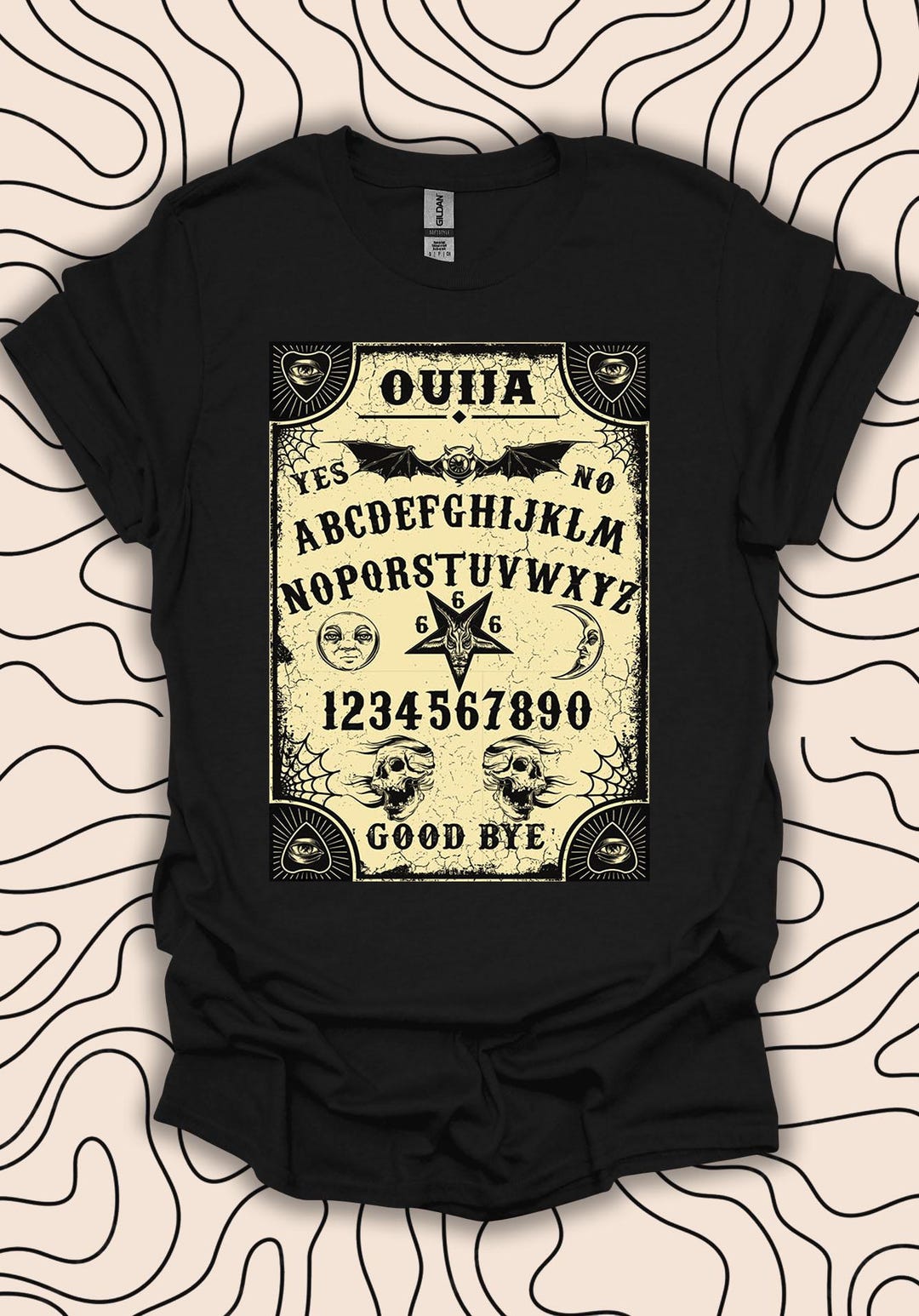 Gothic Ouija Board T-shirt – Vintage Occult Style Tee – Mystical Spirit ...