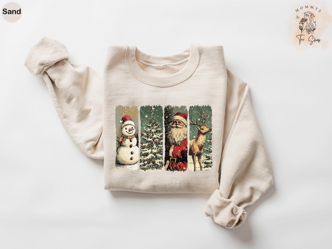 Vintage Christmas Sweatshirt, Vintage Christmas Shirt, Santa Claus ...