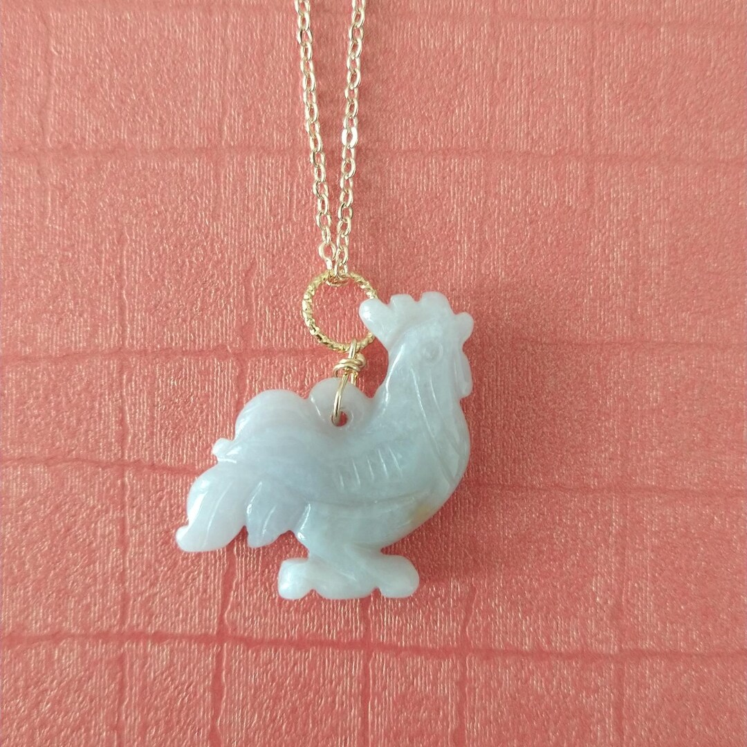 Certificate Jadeite Jade Rooster Pendant: 14 K Gold Filled Necklace - Etsy