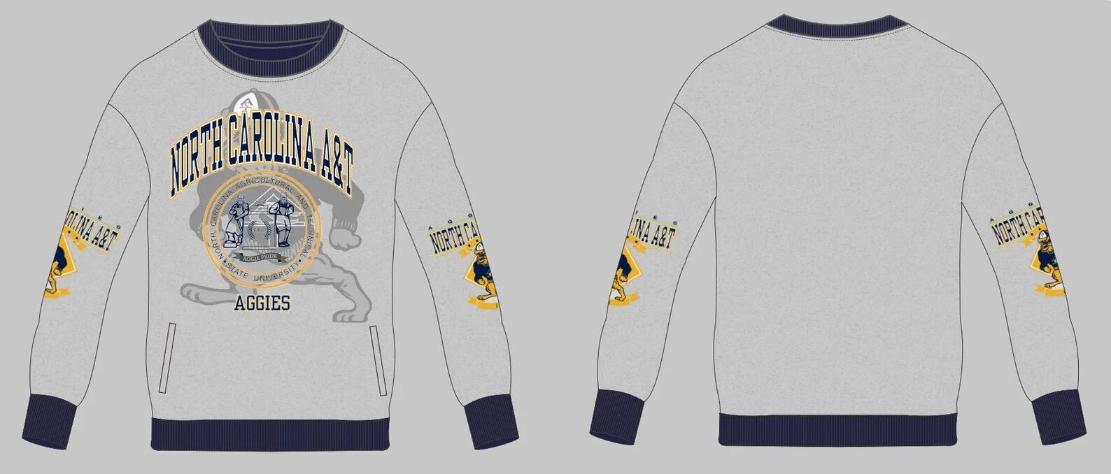 North Carolina A&T State University Vintage Inspired Fleece Crewneck ...