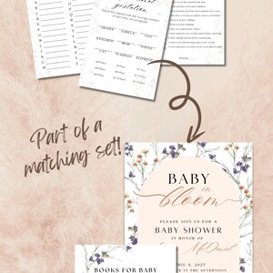 Floral Baby Shower Games Bundle | Baby in Bloom Theme | Editable ...