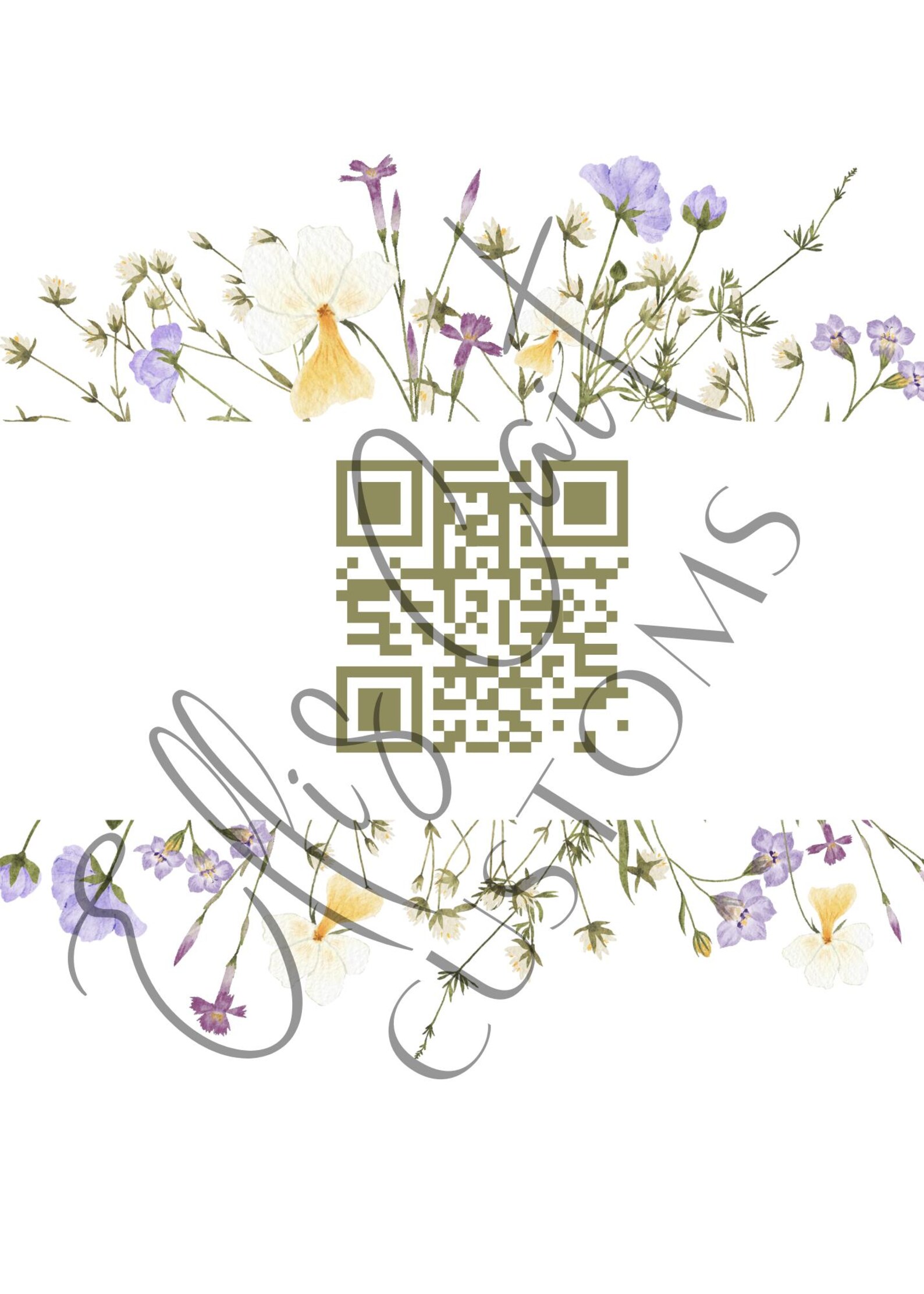Editable Corner Floral Wedding Invitation With Custom QR Code - Etsy