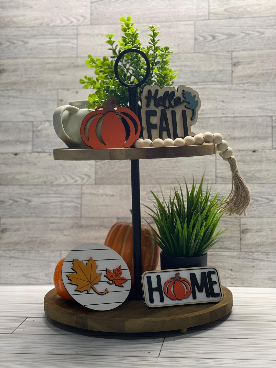 Fall Tier Tray Decor, Hello Fall Sign, Seasonal Tier Tray Decor, Fall ...