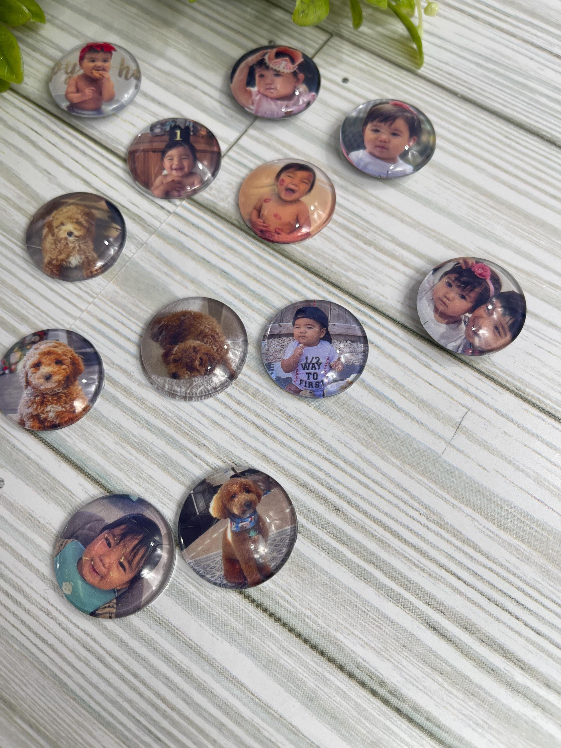 Set of 4 Custom Glass Photo Magnets, Personalized Fridge Magnets ...