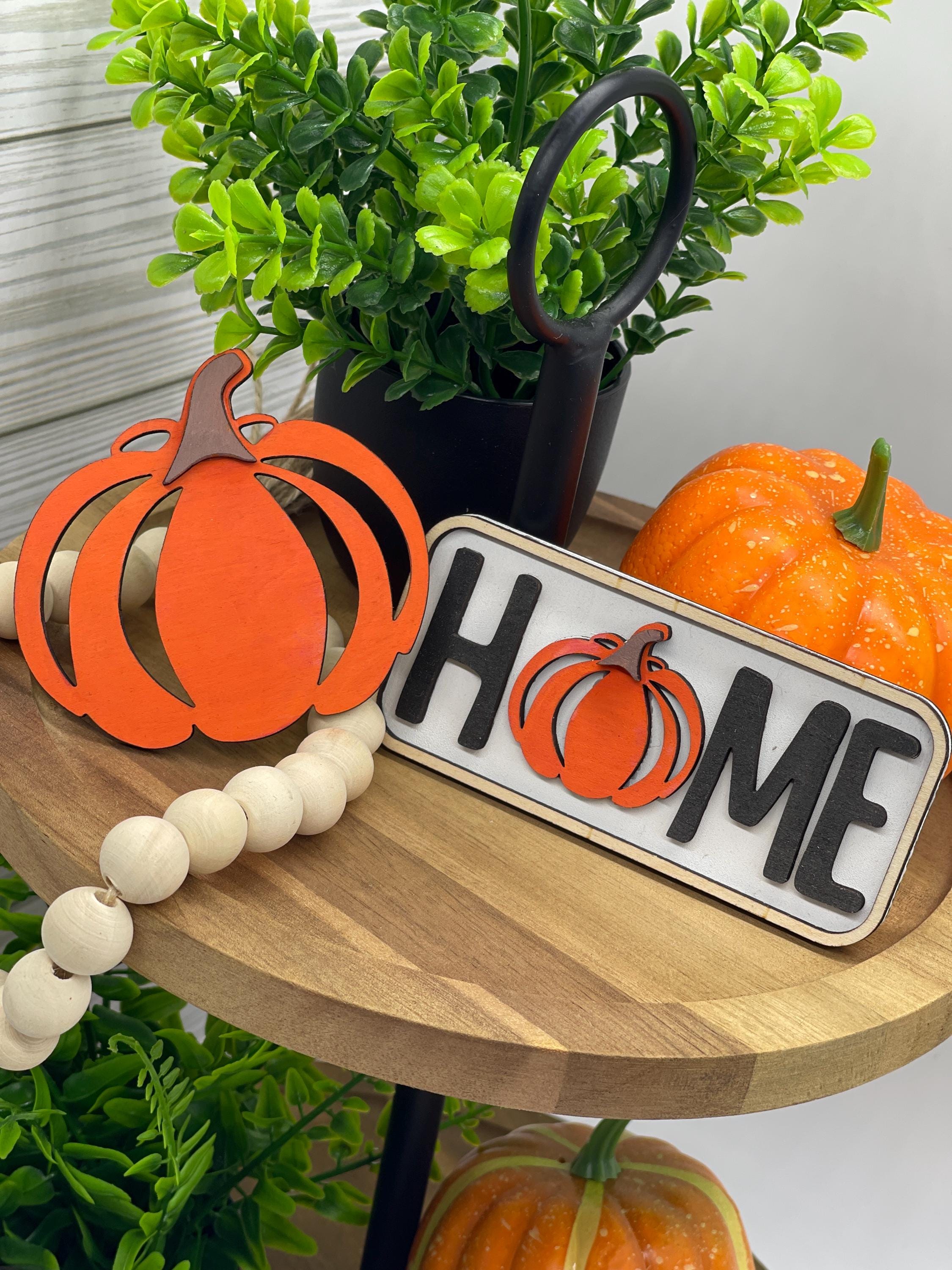 Fall Tier Tray Decor, Hello Fall Sign, Seasonal Tier Tray Decor, Fall ...