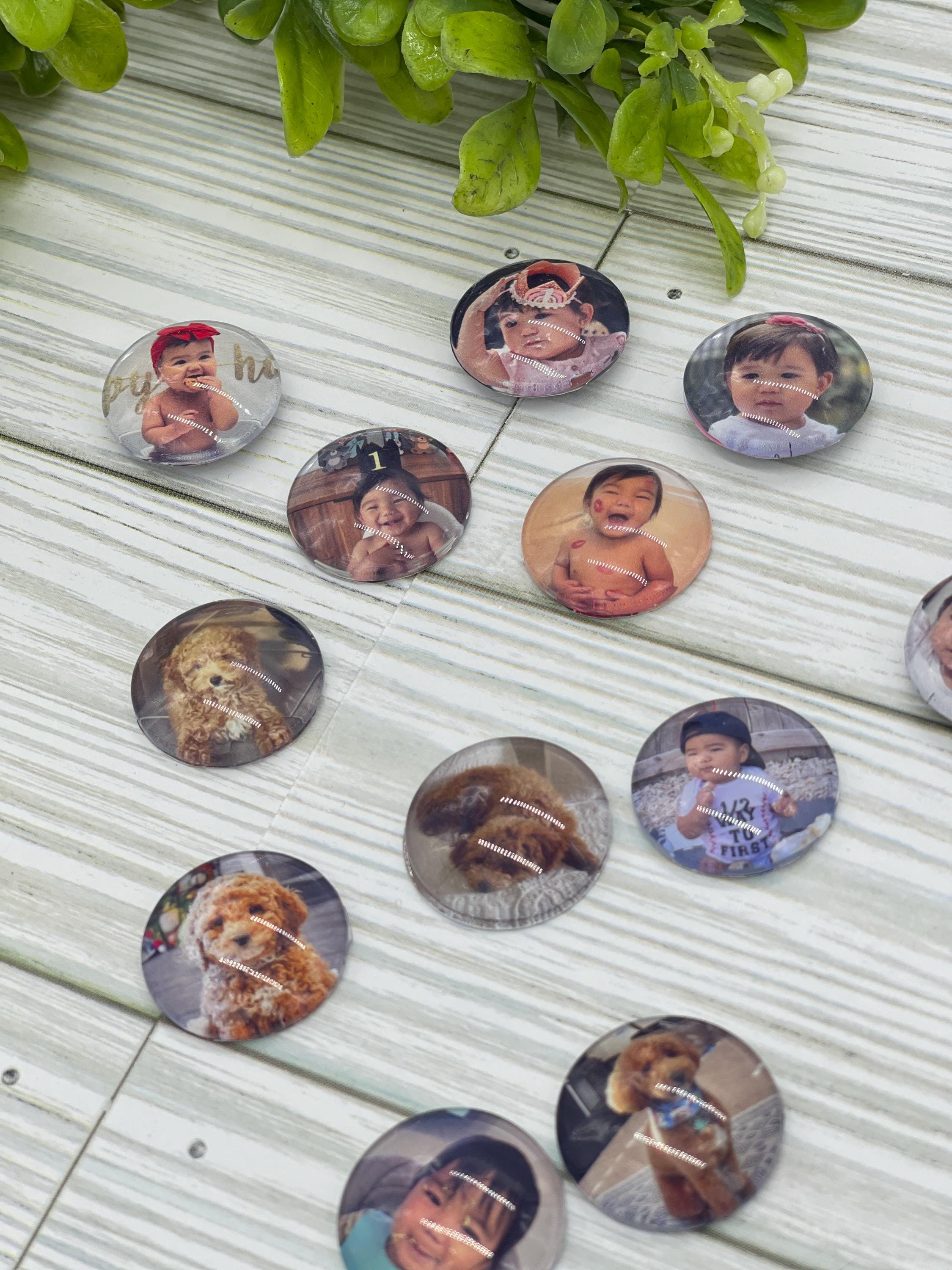 Set of 4 Custom Glass Photo Magnets, Personalized Fridge Magnets ...
