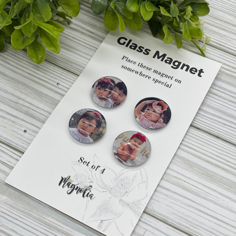 Custom Glass Photo Magnets: Family Photo Gift, Set of 4 - Etsy